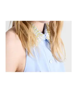 Prada Embroidered Poplin Shirt Dress