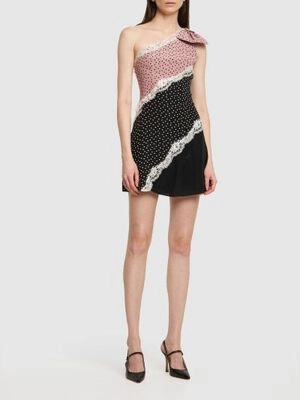 Alessandra Rich Heart Printed Dress