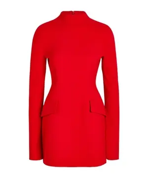 Sportmax Tefrite Darted High-neck Crepe Mini Dress