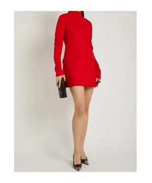 Sportmax Tefrite Darted High-neck Crepe Mini Dress