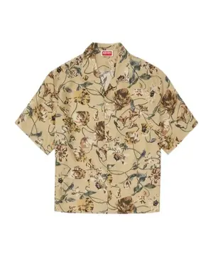 Kenzo Floral Short-sleeve Shirt - Light Brown
