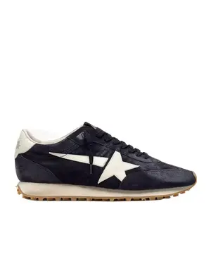 GOLDEN GOOSE Marathon Low-top Sneakers With Star Pattern - Navy Blue