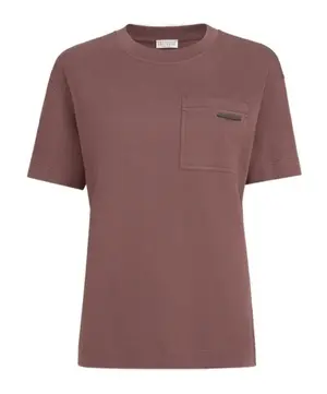 Brunello Cucinelli Cotton Jersey T-shirt With Shiny Tab