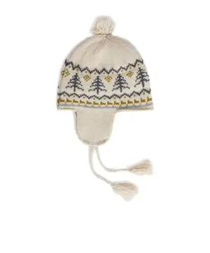 Bonpoint Fair Isle Knit Pom-pom Beanie - Beige