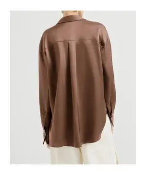 Brunello Cucinelli Silk Satin V-neck Blouse