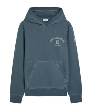 Moncler Logo Cotton Sweatshirt - Blue