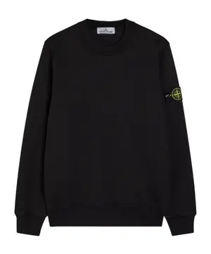 Stone Island Logo Cotton Sweatshirt - Black