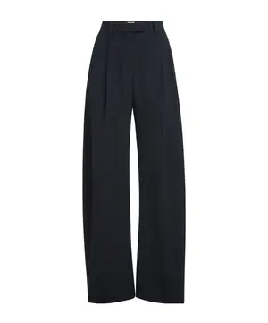 Brunello Cucinelli Wool-blend Casual Trousers With Belt Loops - Navy Blue