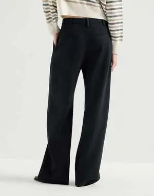 Brunello Cucinelli Wool-blend Casual Trousers With Belt Loops