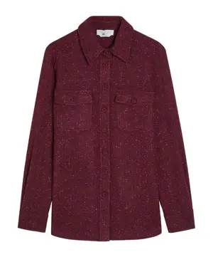 Gabriela Hearst Speckled Wool-blend Shirt - Red