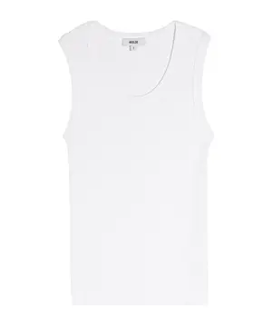 AGOLDE Poppy Ribbed Cotton-blend Tank - White