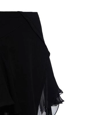 Versace Asymmetrical Ruffle Hem Mini Skirt