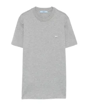 Prada Logo-patch T-shirt - Hemp Gray