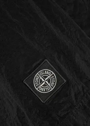 Stone Island Logo Crinkled Nylon Swim Shorts