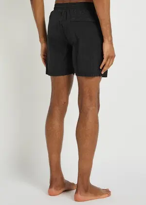 Stone Island Logo Crinkled Nylon Swim Shorts