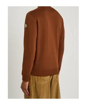 Moncler Cotton Blend Sweatshirt Embroidered With Brand Logo