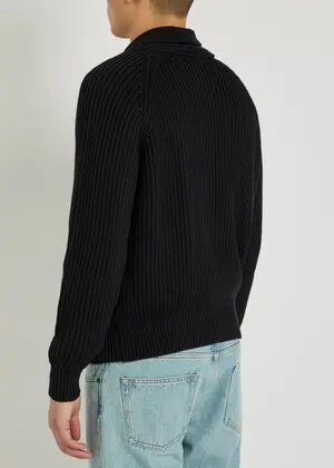 TOM FORD Shawl-lapel Ribbed Wool And Silk-blend Cardigan