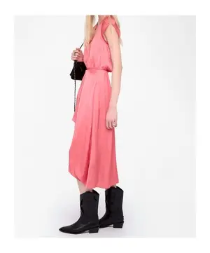 Zadig&Voltaire Mid-length Satin Dress With Ruffled Hem