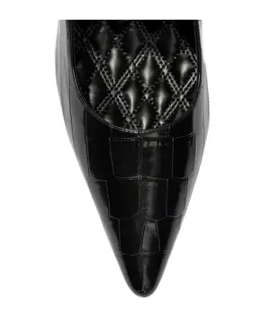 Burberry Crocodile-effect Leather Pointed-toe Pumps