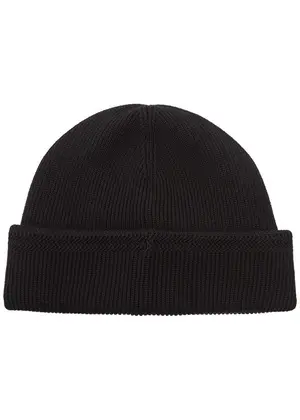 Stone Island Compass Logo-appliquéd Ribbed Cotton-knit Beanie