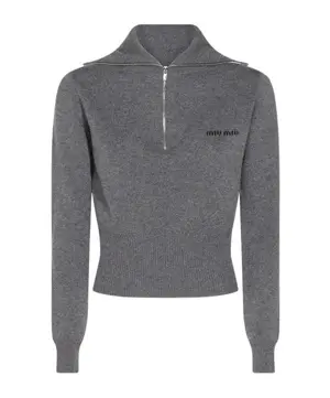 Miu Miu Cashmere Half-zip Sweater