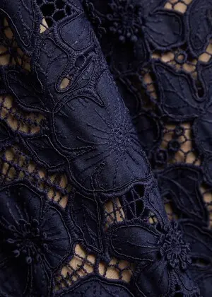 SELF-PORTRAIT Belted Guipure Lace Midi Dress