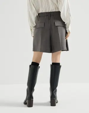 Brunello Cucinelli Tropical Luxury Wool Formal Shorts