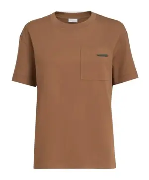 Brunello Cucinelli Cotton Jersey T-shirt With Monili Detail