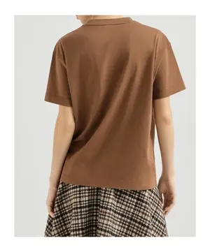 Brunello Cucinelli Cotton Jersey T-shirt With Monili Detail
