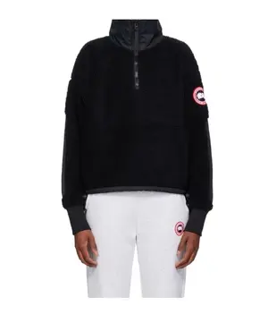 Canada Goose Stand Collar Zip-up Fleece Hoodie - Black