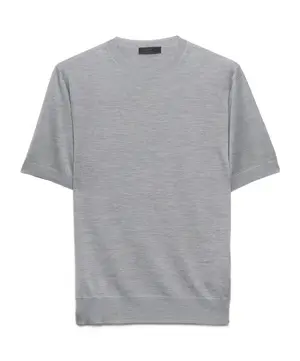 Prada Short-sleeved Silk Crew Neck Sweater