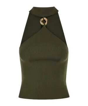 SIMKHAI Renlen Halterneck Merino Wool Top