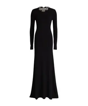 Rabanne Embellished Open-back Gown - Black