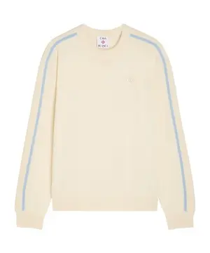 Casablanca Long-sleeved Knitwear With Ribbed Trim - White