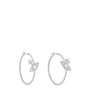 VIVIENNE WESTWOOD Olympia Cz Pave Hoop Earrings