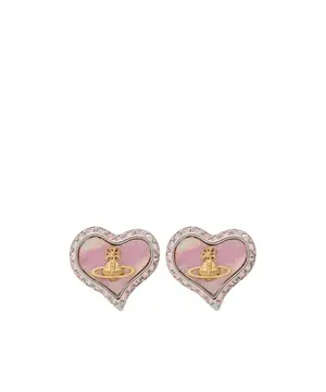 VIVIENNE WESTWOOD Petra Heart Crystal-embellished Stud Earrings - Yellow