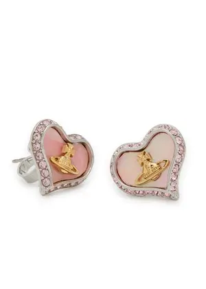 VIVIENNE WESTWOOD Petra Heart Crystal-embellished Stud Earrings