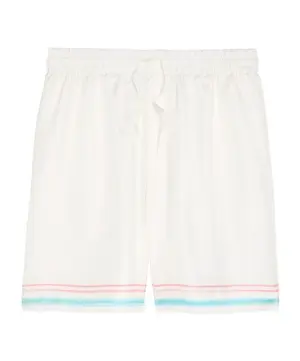 Casablanca Dance Joy Printed Silk Shorts - White