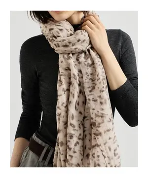 Brunello Cucinelli Lynx-print Cashmere Scarf