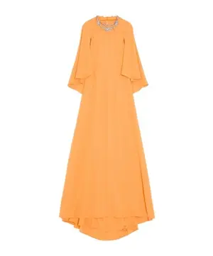 Valentino Garavani Shawl Dress With Embroidered Necklace
