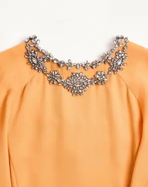 Valentino Garavani Shawl Dress With Embroidered Necklace