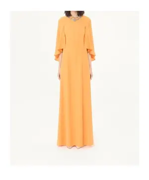 Valentino Garavani Shawl Dress With Embroidered Necklace