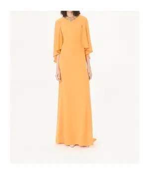 Valentino Garavani Shawl Dress With Embroidered Necklace