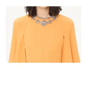 Valentino Garavani Shawl Dress With Embroidered Necklace