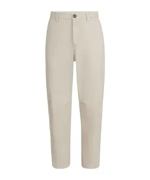 Brunello Cucinelli Garment-dyed Trousers In Peached Cotton Gabardine - Nude