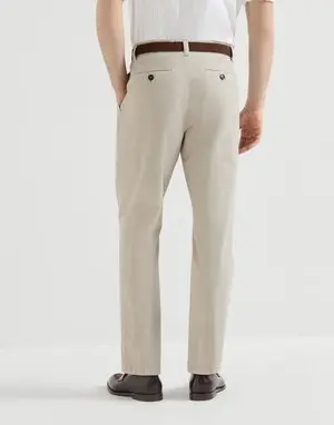 Brunello Cucinelli Garment-dyed Peached Cotton Gabardine Trousers - Nude