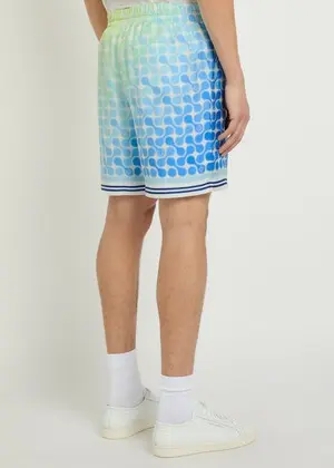 Casablanca Tennis Tile Patterned Silk Shorts