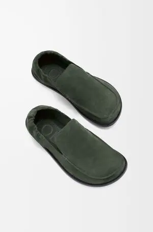 Loewe Flex Suede Loafers - Gray-green
