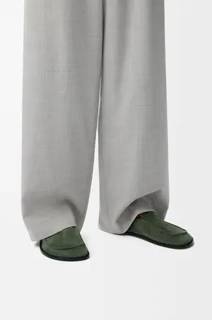 Loewe Flex Suede Loafers - Gray-green
