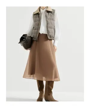 Brunello Cucinelli Crispy Silk Circle Skirt